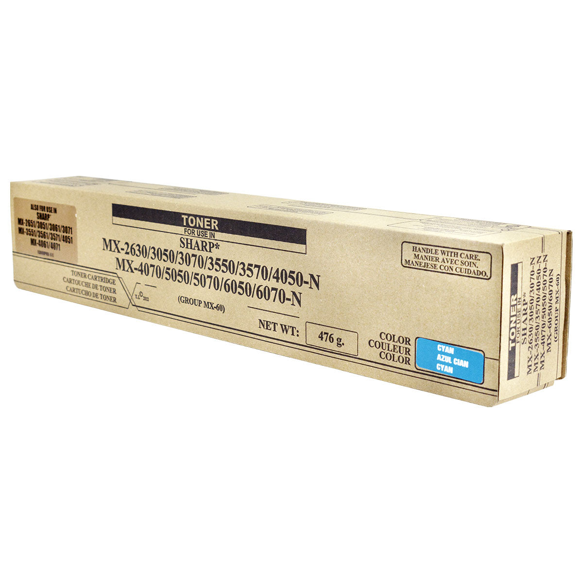 Compatible Sharp MX-2630 / MX-3050 (MX-61NTCA) Toner Cartridge, Cyan ...